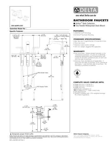 Delta 3564-BLMPU-DST Ashlyn Matte Black 2-Handle Widespread WaterSense Bathroom Sink Faucet ...