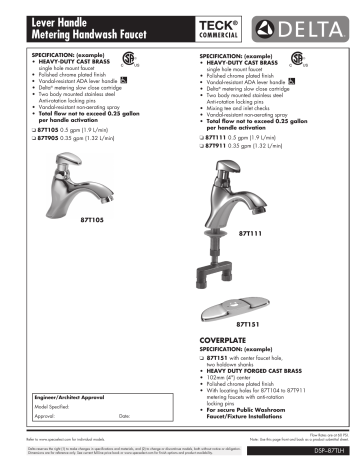 Delta 87T111 Commercial Chrome 1-handle Single Hole Bathroom Sink ...