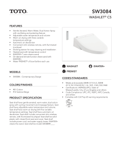 Toto SW3084-01 - Installation manual, Manual de usuario | manualzz.com