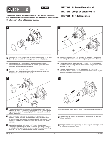 Delta RP77991 Extension Kit 14 Series Operating Manual | Manualzz