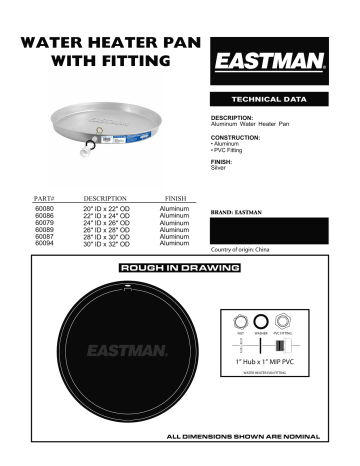 EASTMAN 60079 24-in x 24-in Aluminum Water Heater Drain Pan ...