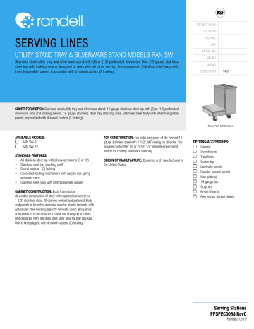 Randell RAN SW Spec Sheet | Manualzz