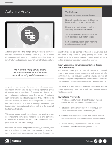 Broadcom Automic Proxy Specification | Manualzz