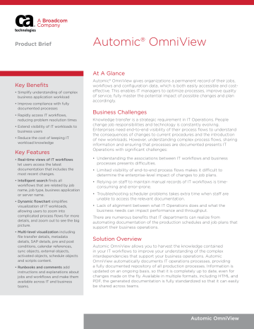 Broadcom Automic OmniView Specification | Manualzz