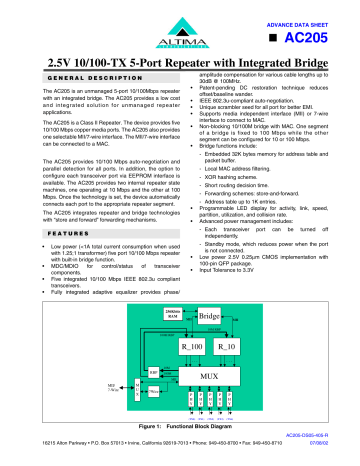 Broadcom AC205 Data Sheet Specification | Manualzz