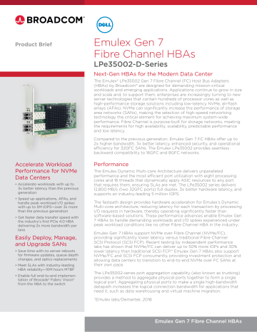 Broadcom Dell Gen 7 32GFC HBAs- LPe35002-D Specification | Manualzz