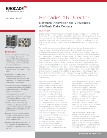 Broadcom Brocade X6 Director Product Brief Specification | Manualzz