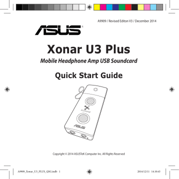 Asus XONAR U3 PLUS クイックスタートガイド | Manualzz