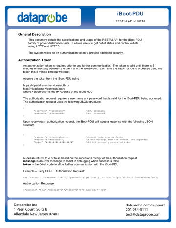 Dataprobe iBoot PDU Owner's Manual | Manualzz