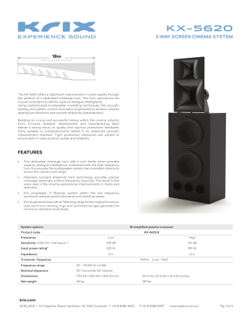 Krix KX-5620 Specifications Sheet | Manualzz