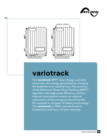 Studer VarioTrack series Datasheet | Manualzz