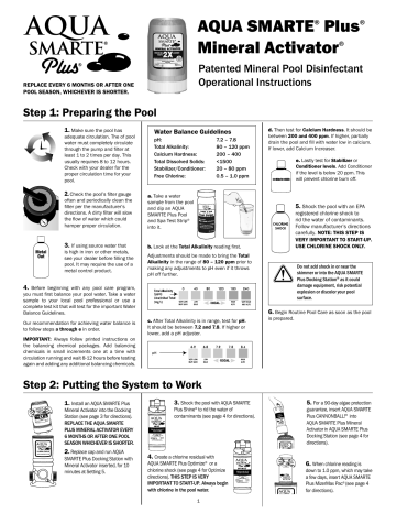 King Technology AQUA SMARTE Plus Mineral Activator Manual | Manualzz