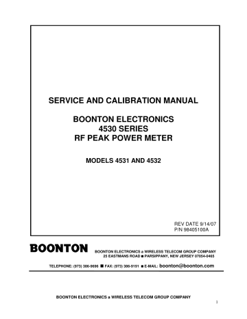Boonton 4530 Peak Power Meter Service Manual | Manualzz