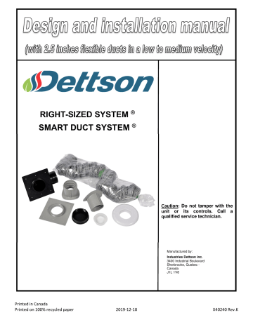 Dettson Smart Duct Installation Guide | Manualzz
