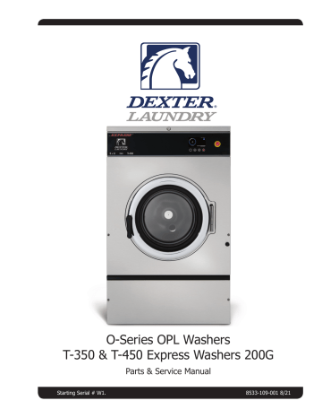 Dexter Laundry T-350 O-Series Express Washer Service Manual | Manualzz