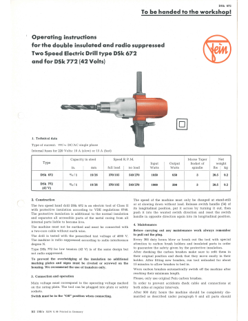 Fein DSk 672 Operating Instructions | Manualzz