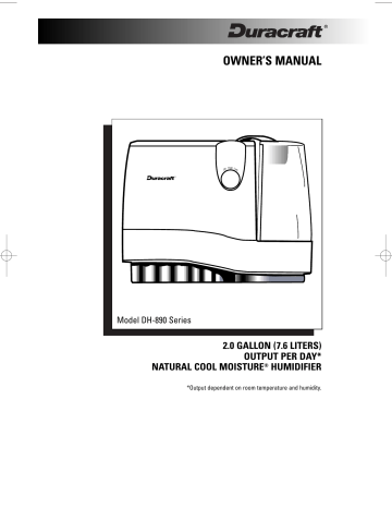Duracraft DCM-200 - Duracraft Lon Cool Moisture Humidifier, DH-890 ...