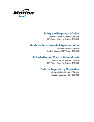 Motion CFT-003, J3400 T008, TCD001 Safety And Regulatory Manual | Manualzz