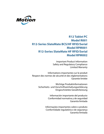 Motion R12 Series Operating instructions | Manualzz