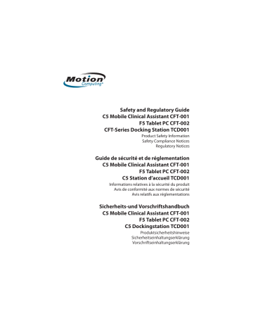 Motion CFT-001, CFT-002, TCD001 Safety And Regulatory Manual | Manualzz