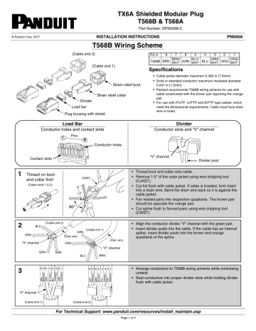 Panduit T568B Installation Instructions | Manualzz