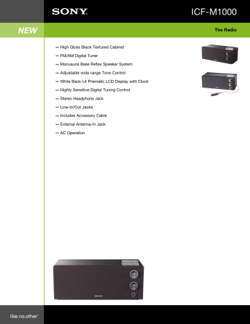 Sony ICF-M1000 Specifications | Manualzz