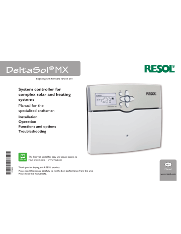 Resol DeltaSol MX Manual | Manualzz