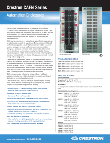Crestron CAEN-7X1 Specification Sheet | Manualzz