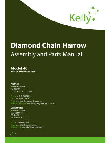 Kelly 40, Diamond Chain Harrow Assembly & Parts Manual | Manualzz