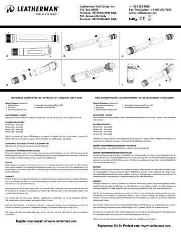 Leatherman Monarch 400 User Manual | Manualzz