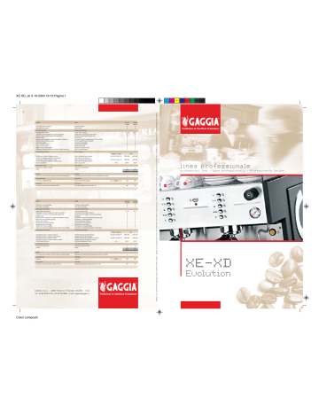 Gaggia XD Evolution Specifications | Manualzz