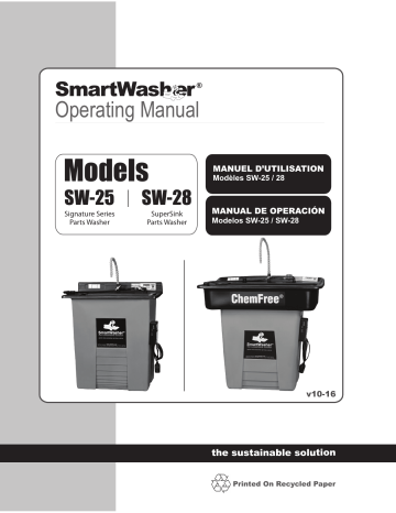 SmartWasher SW-25, SW-28 Operating Manual | Manualzz