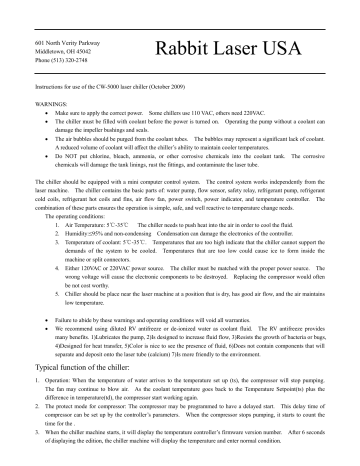 Rabbit Laser USA CW-5000 Manual | Manualzz