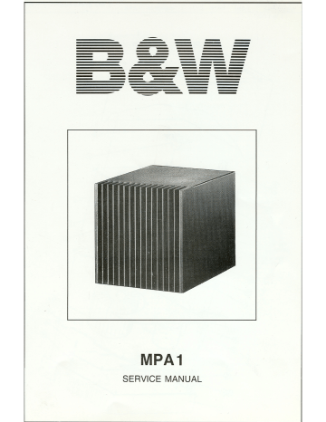 Bowers & Wilkins MPA1 Service Manual | Manualzz