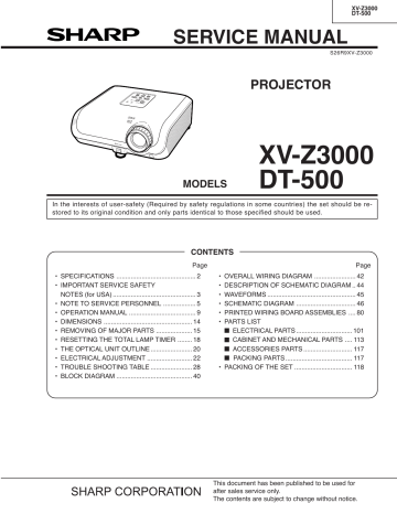 Sharp DT-500 Service Manual | Manualzz