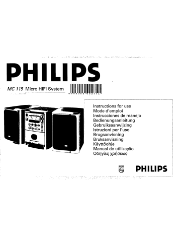 Philips CD 115 Instructions For Use Manual | Manualzz