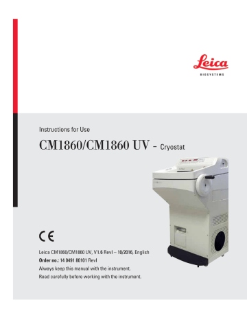 Leica CM1860, CM1860 UV Instructions For Use Manual | Manualzz