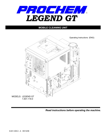 Prochem LEGEND GT Operating Instructions Manual | Manualzz