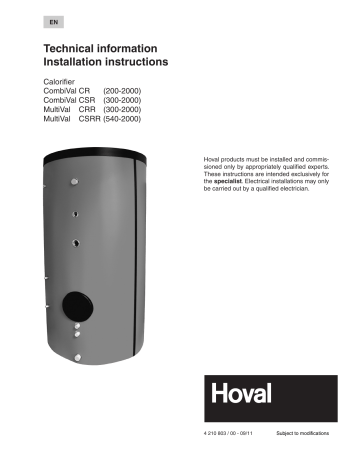 Hoval CombiVal CR (300) Installation Instructions Manual | Manualzz