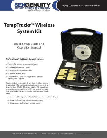 SenGenuity TempTrackr Quick Setup Manual | Manualzz