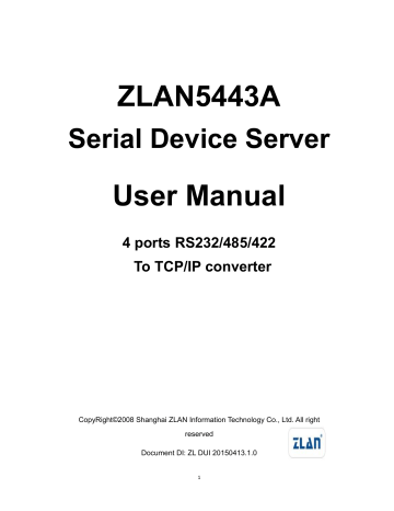 ZLAN ZLAN5443A User Manual | Manualzz