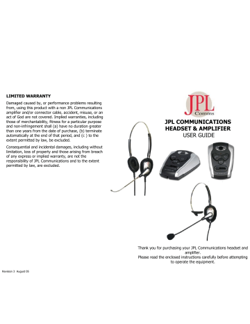 JPL JRC11 User Manual | Manualzz