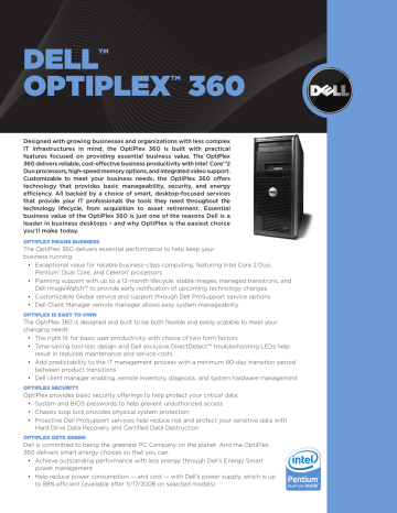 Dell OptiPlex 360 MT Brochure & Specs | Manualzz