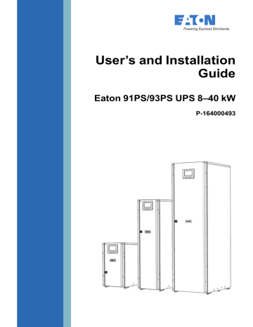 Eaton 93PS UPS 8-40 kW Installation Guide | Manualzz