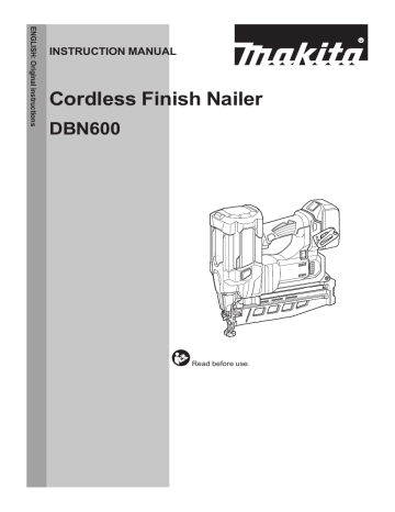 Makita DBN600 Cordless Finish Nailer Instruction manual | Manualzz