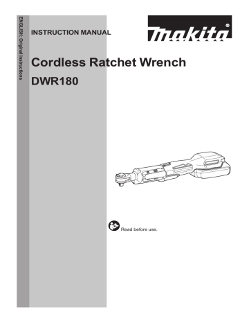 Makita DWR180 Cordless Ratchet Wrench User Manual | Manualzz