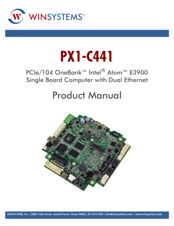 WinSystems PX1-C441 Single Board Computer Product Manual | Manualzz
