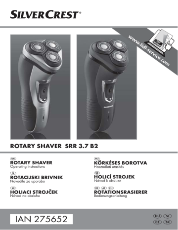 SilverCrest SRR 3.7 B2 Rotary shaver Operating Instructions | Manualzz