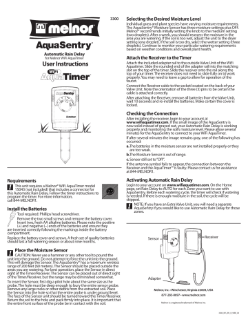 Melnor 3300 Electronic Water Timer Instructions | Manualzz