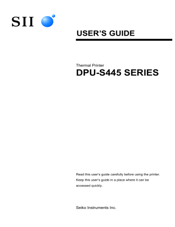 SII DPU-S445 User Guide | Manualzz